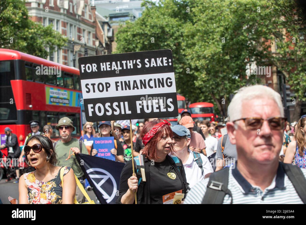 London, England, UK. 23rd July, 2022. Just Stop Oil protesters march ...