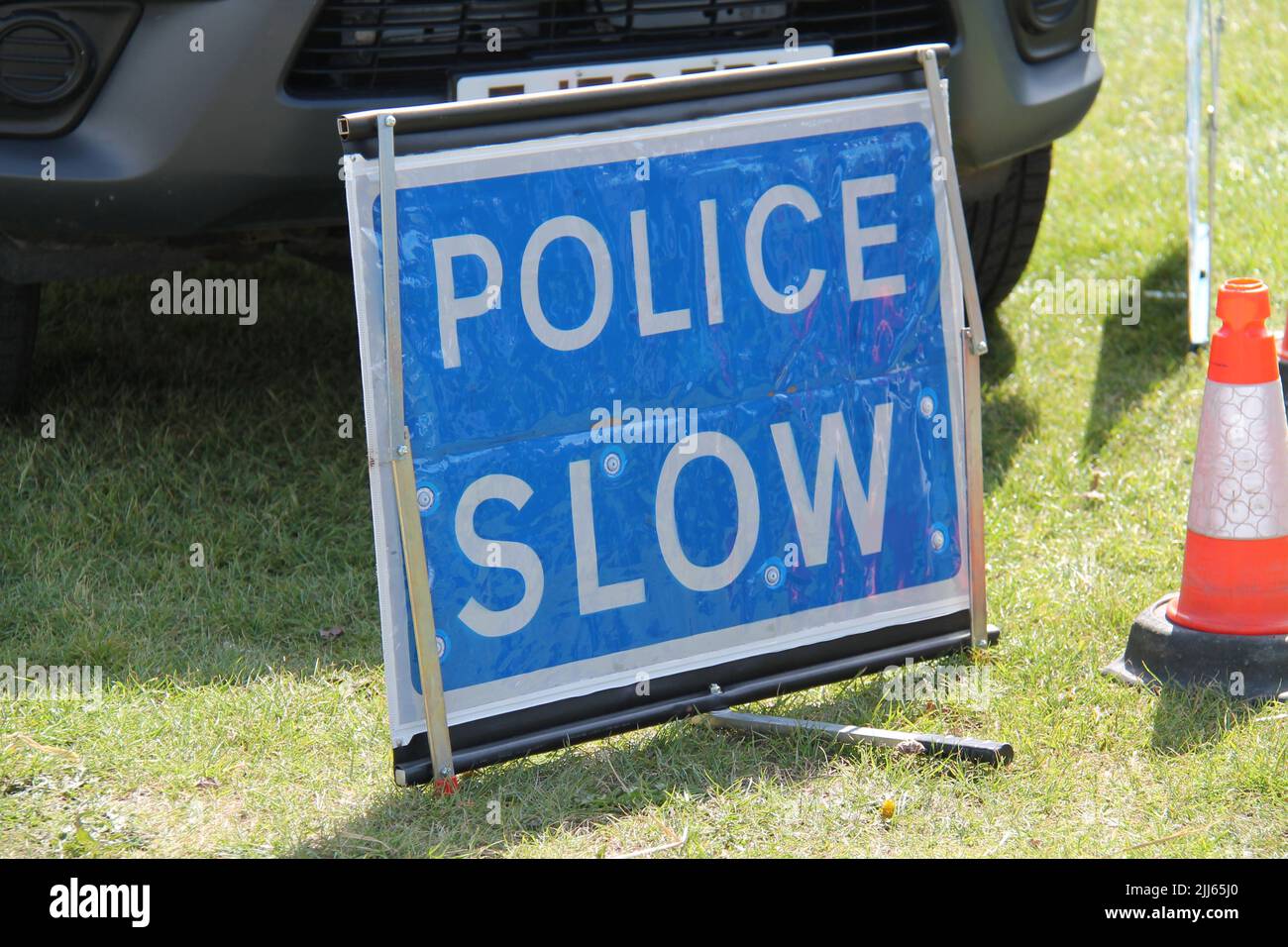 A Police Warning Sign at the Site of an Incident Stock Photo - Alamy