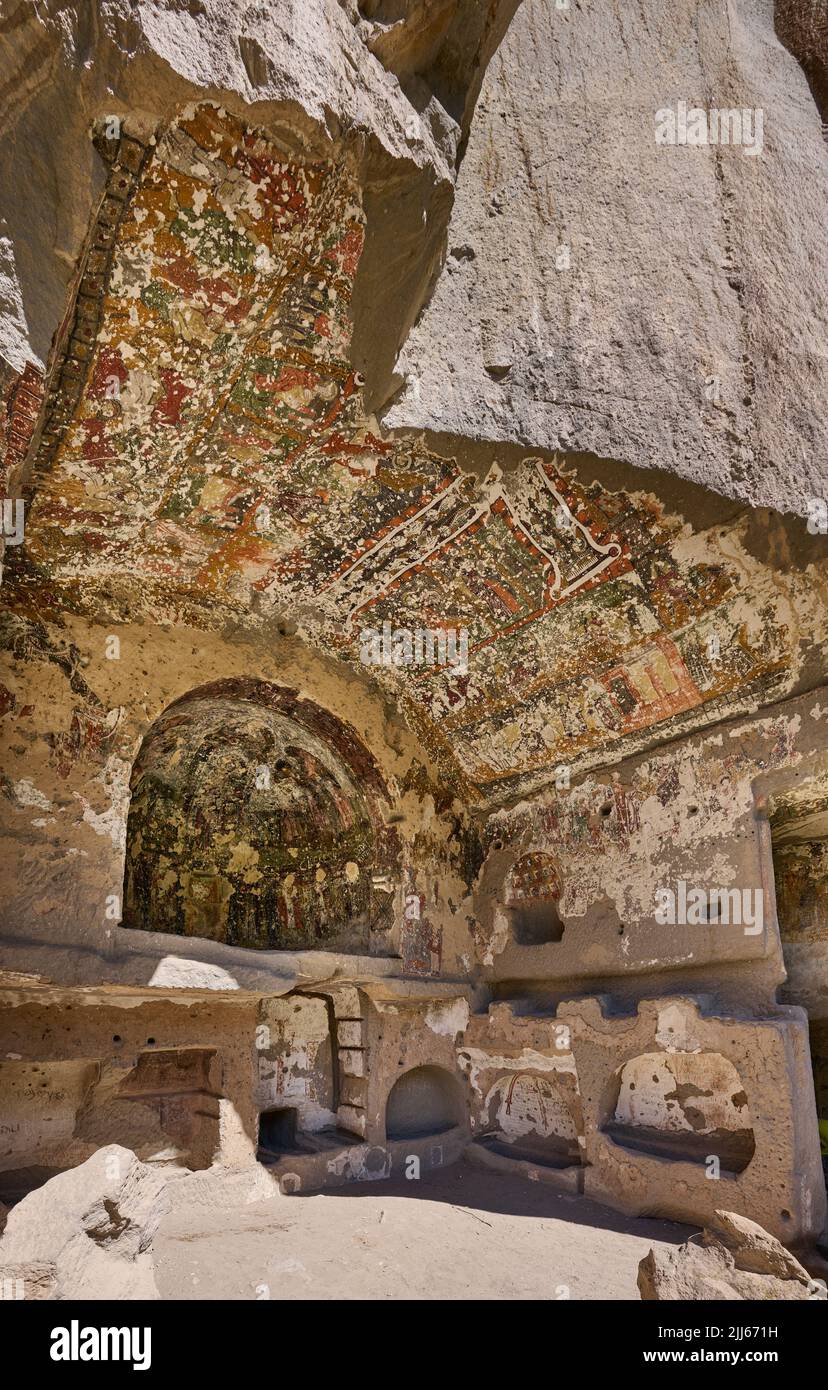 Egritas church with collapsed front wall showing wall paintings, Ihlara ...