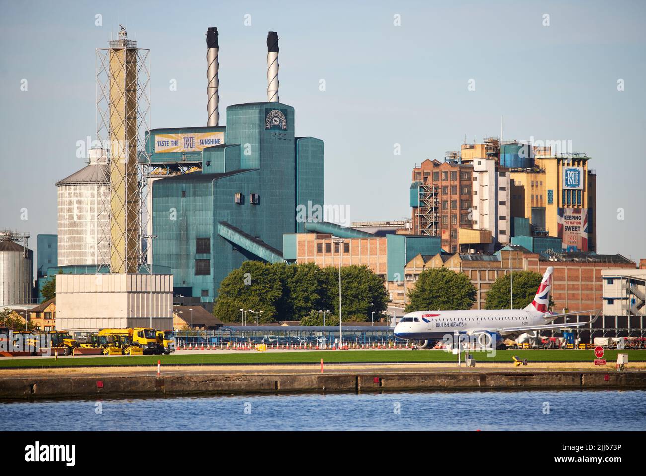 London Royal Albert Dock in Docklands across to London City Airport and ...