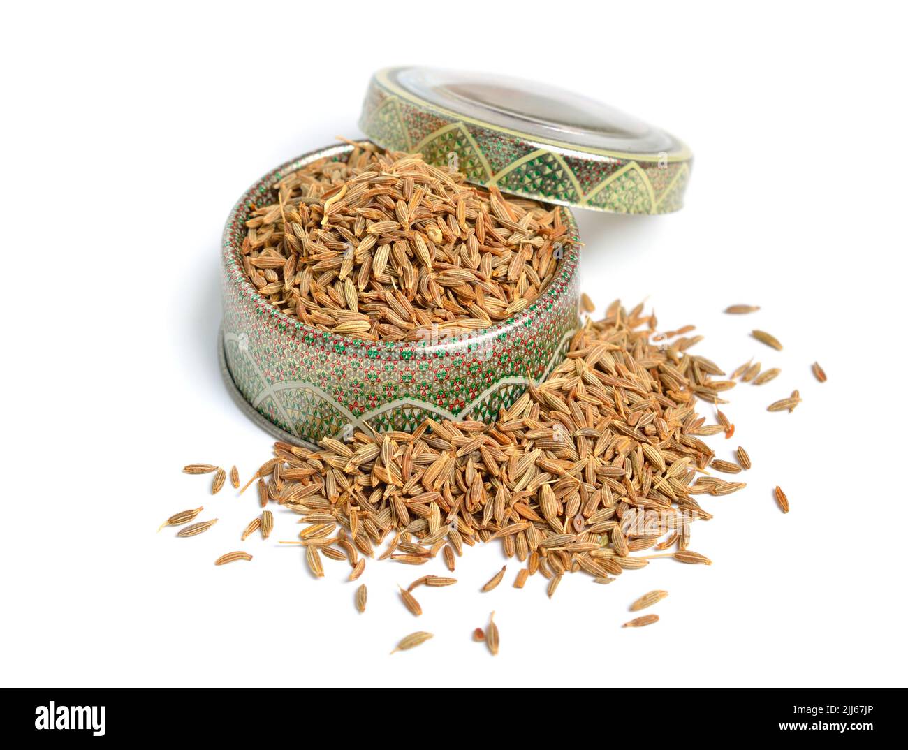 Cumin or zira seed. Isolated on white background Stock Photo - Alamy