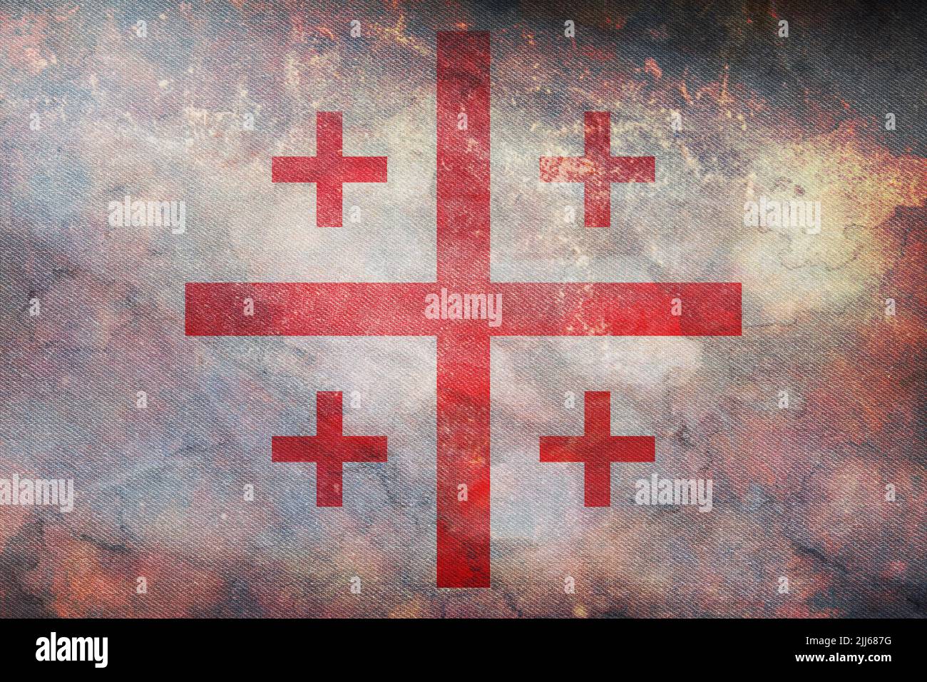 Top view of retro flag Gazis Greece with grunge texture. Greek travel ...