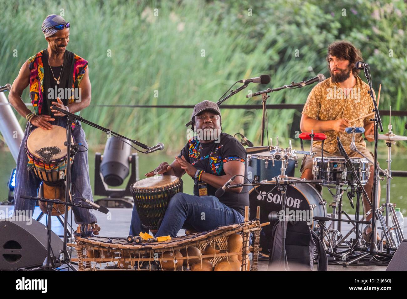 Henham Park, Suffolk, UK. 23rd July, 2022. The Glasgow African Balafon ...