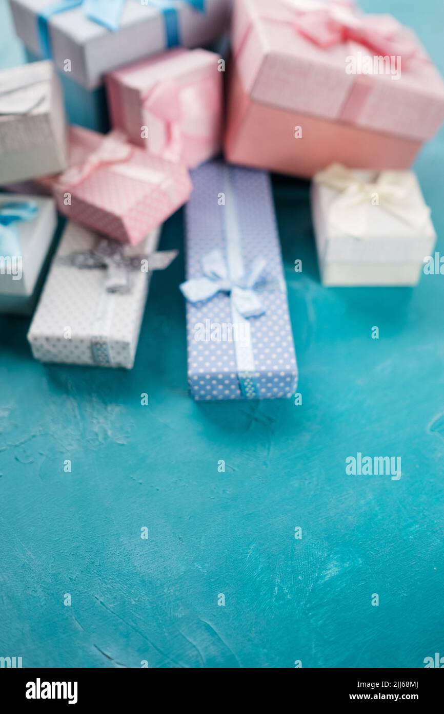 mix gift box present choose celebration defocused Stock Photo - Alamy