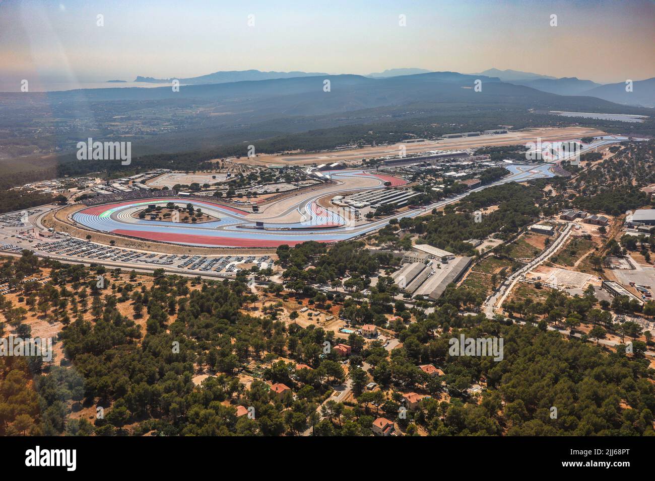 Paul Ricard circuit from helicopter, Mistral straight line, ligne ...