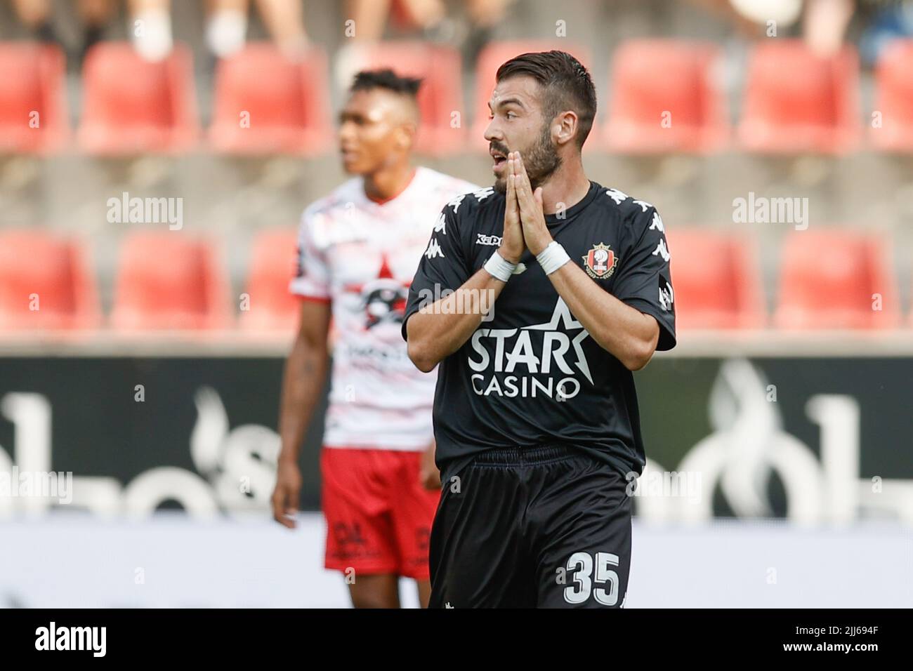 Seraing's Emanuel Fernandes reacts during a soccer match between SV ...