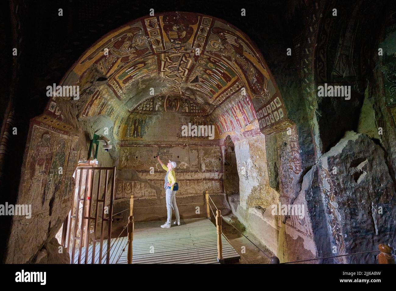 freskos inside the serpent church or Yilanli church, Ihlara valley or ...