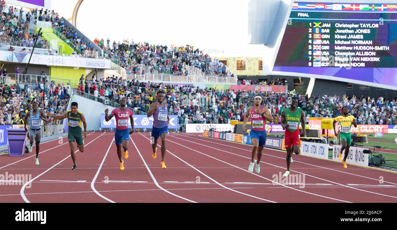 Men’s 400m final race on day eight at the World Athletics Championships ...