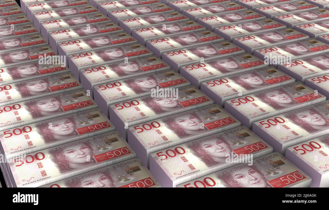 3D Illustration Sweden 500 Kronor money banknote Stock Photo - Alamy