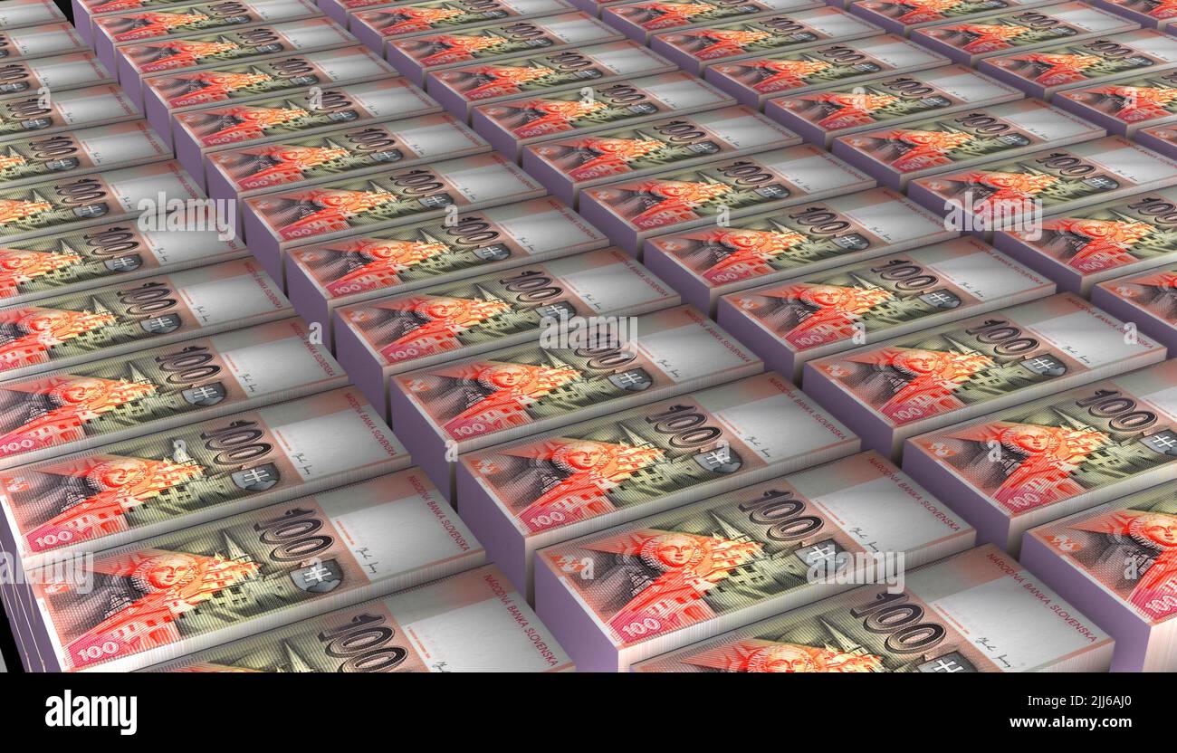 3D Illustration Slovakia 100 Korun money banknote Stock Photo - Alamy