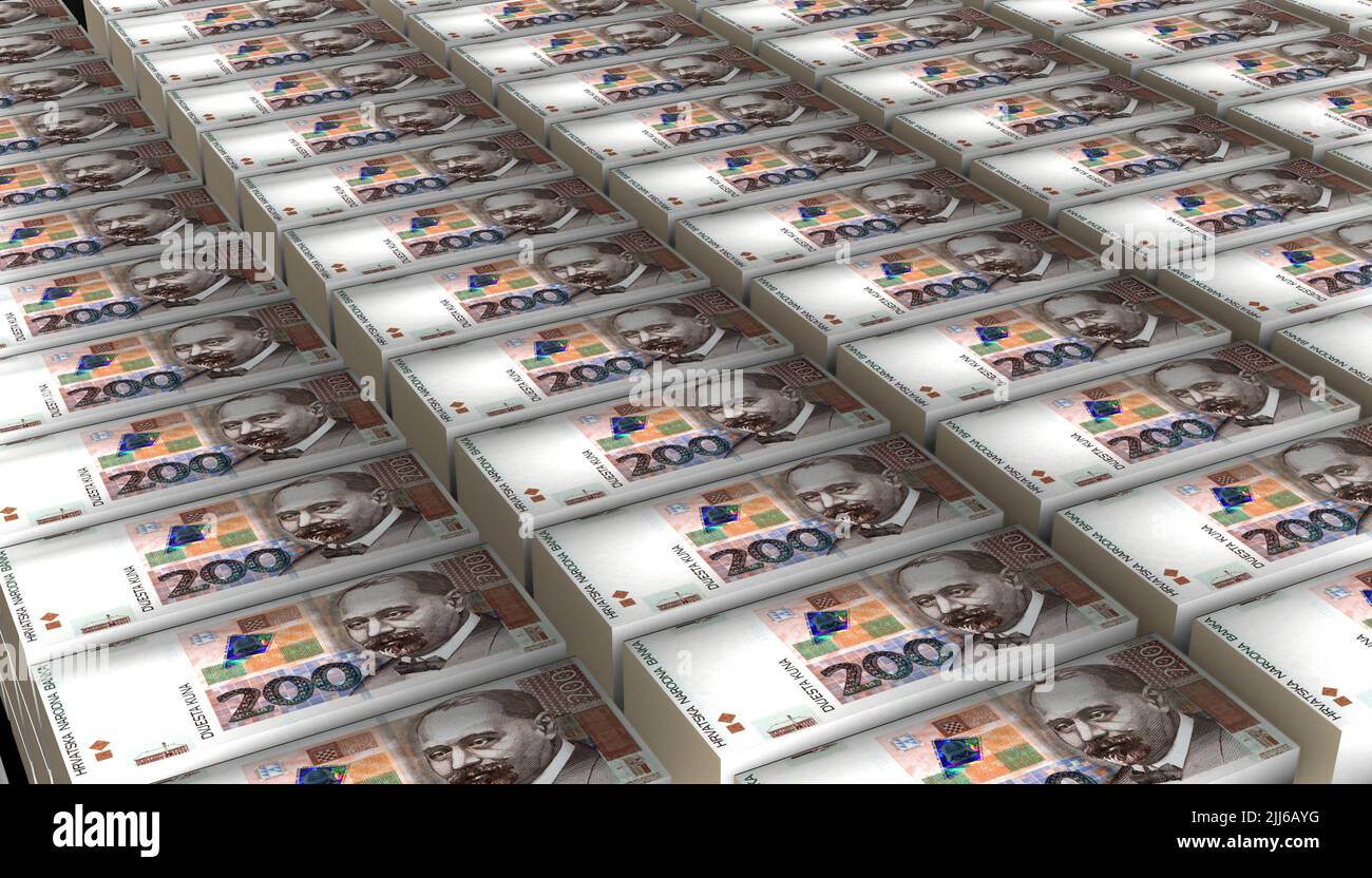 3D Illustration Croatia 200 Kuna Croatian money banknote Stock Photo ...