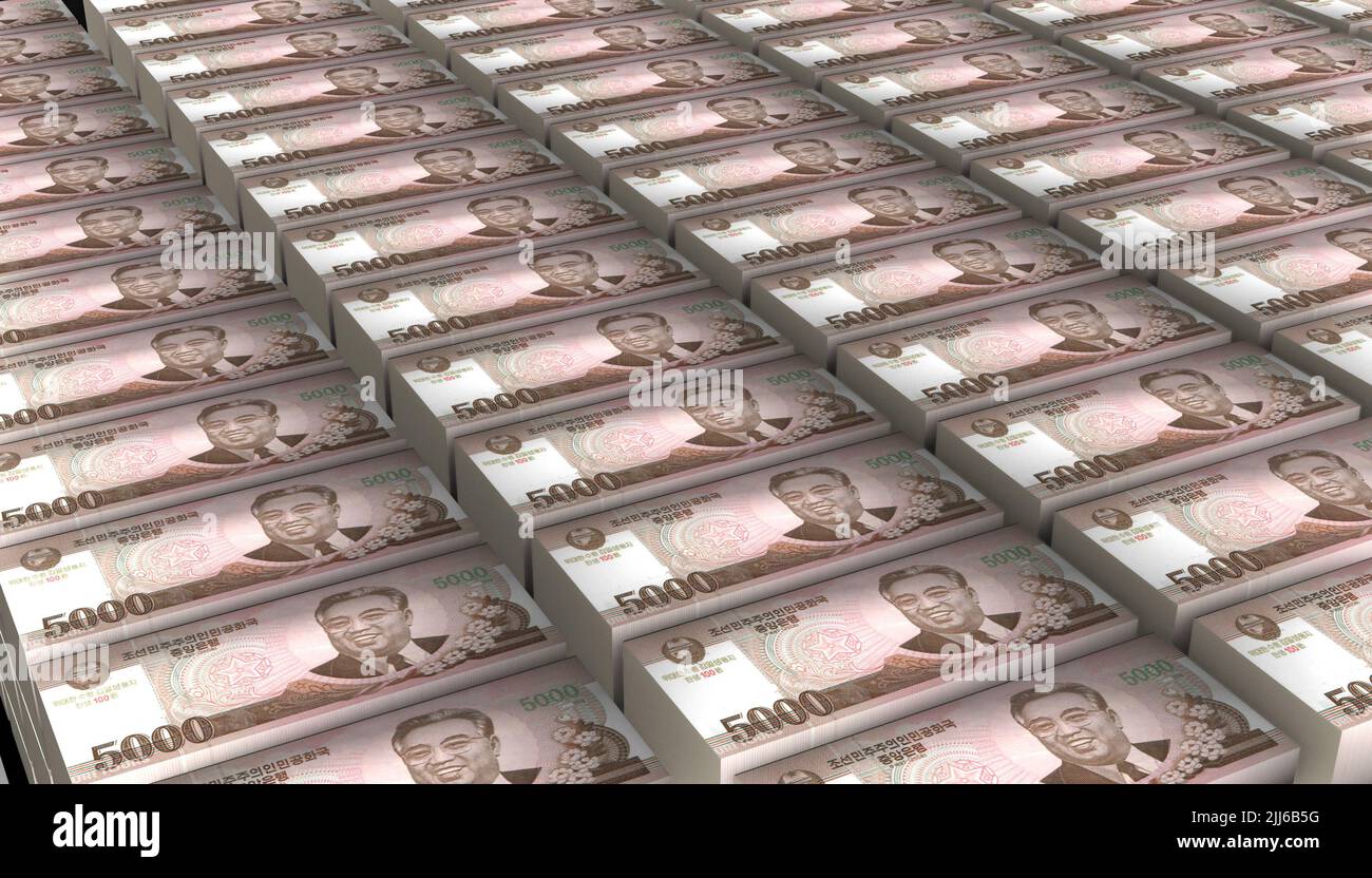 3D Illustration North Korean 5000 Won money banknote Stock Photo - Alamy