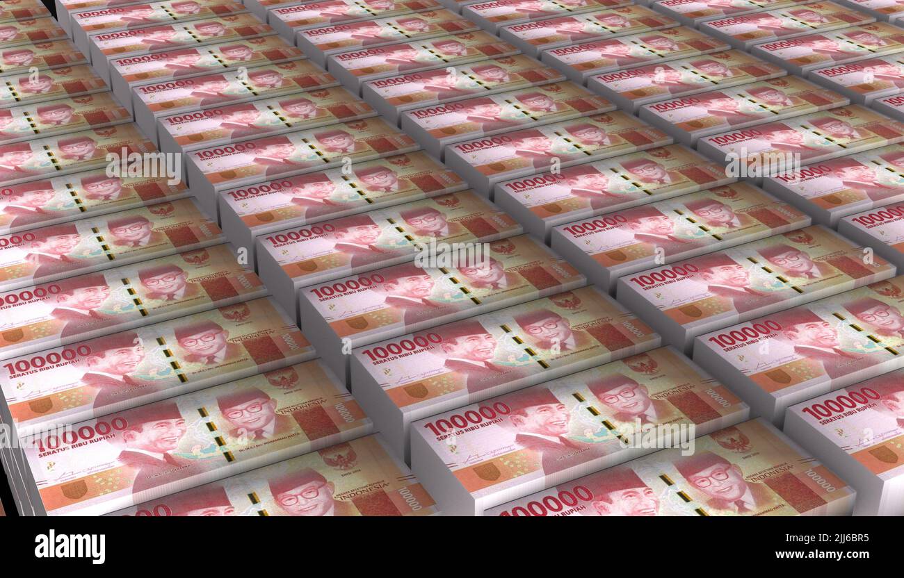 3D Illustration Indonesia 100000 Rupiah money banknote Stock Photo - Alamy