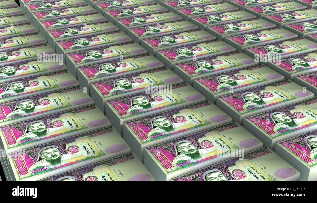 3D Illustration Mongolia 20000 Tugrik money banknote Stock Photo - Alamy