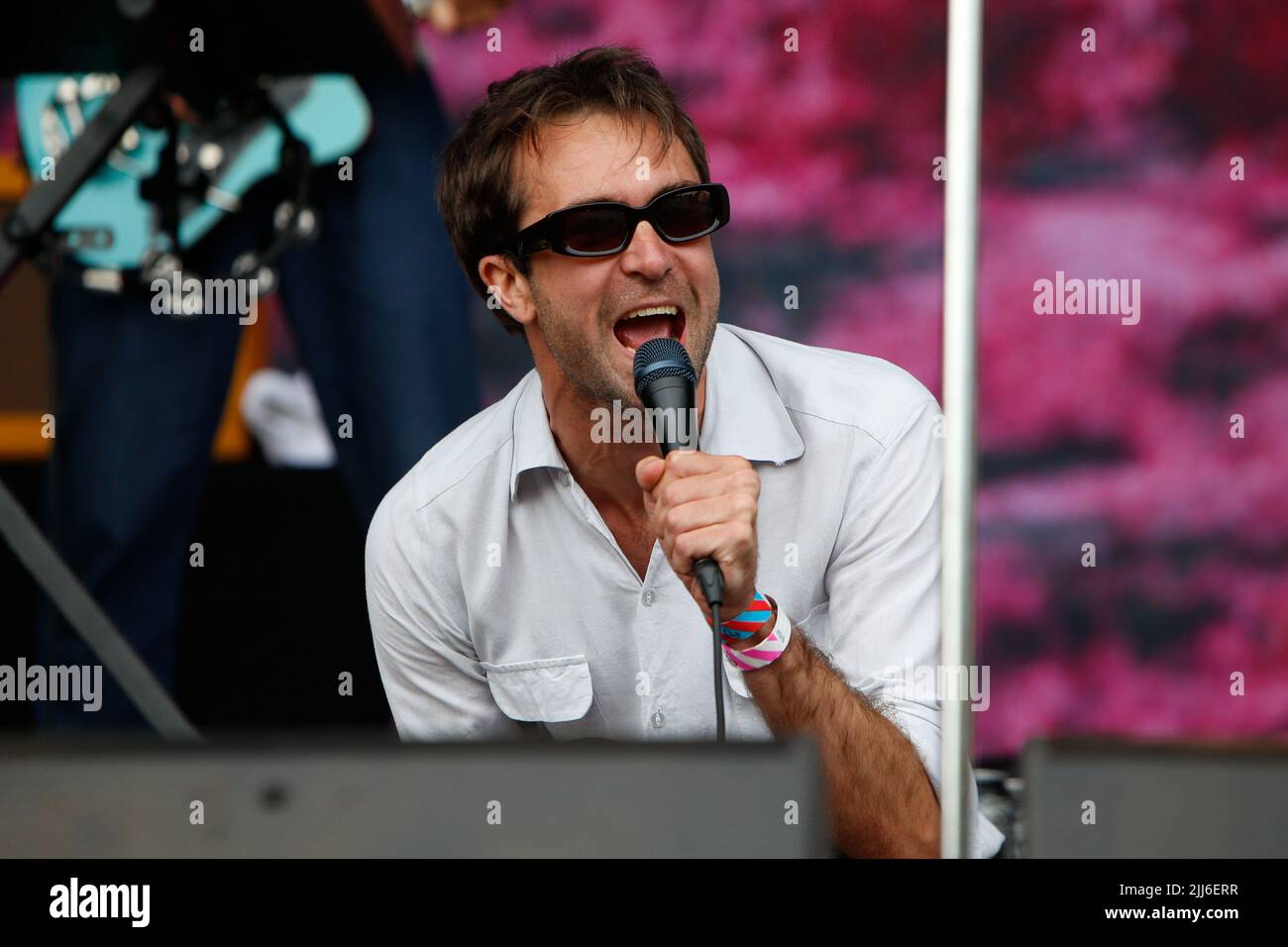 Sheffield, UK. 23rd July, 2022. Justin Hayward-Young lead singer of The ...