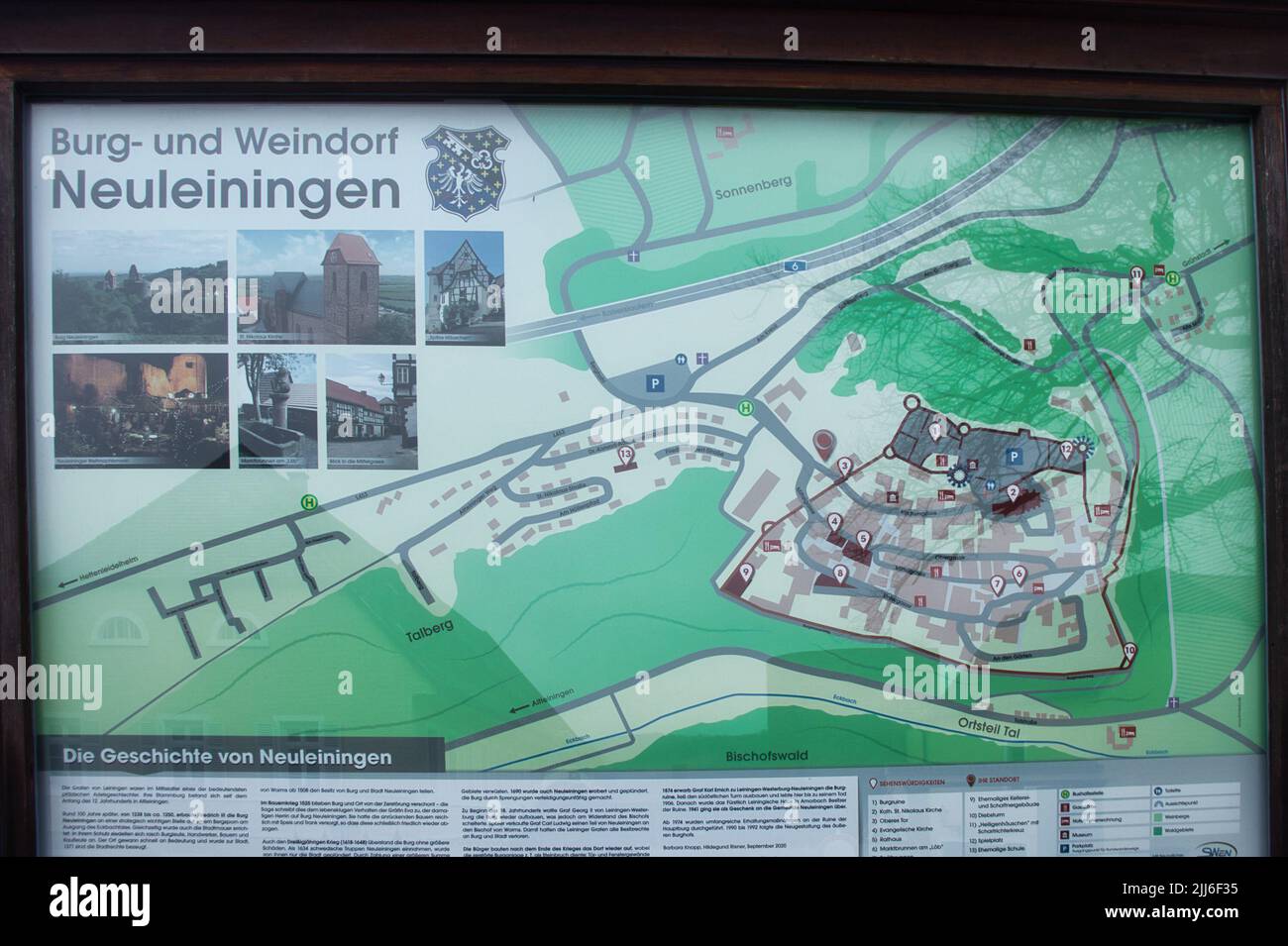 Neuleiningen, Germany - December 2, 2020: Map of the area around ...