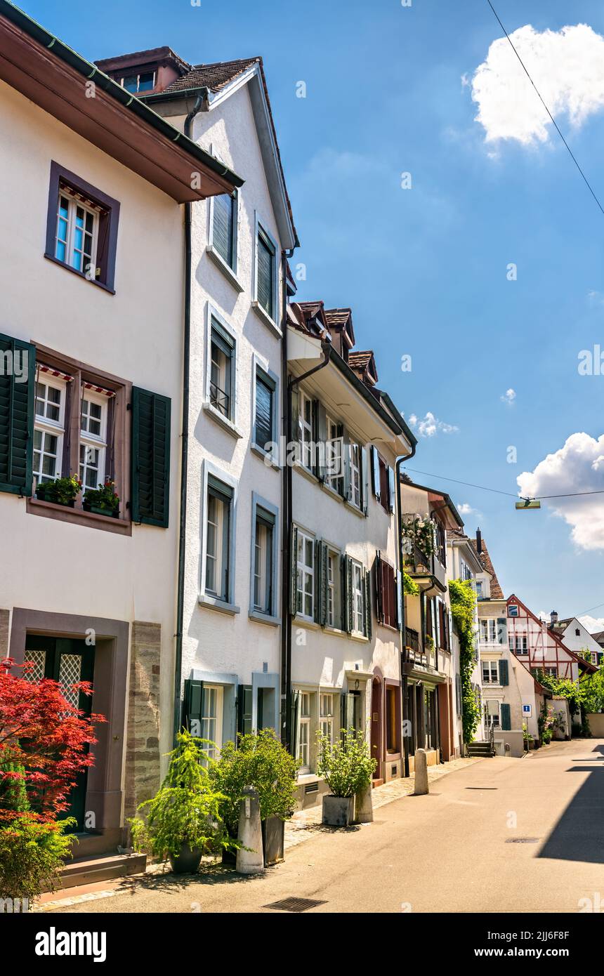 Traditional architecture of the old town of Basel in Switzerland Stock ...