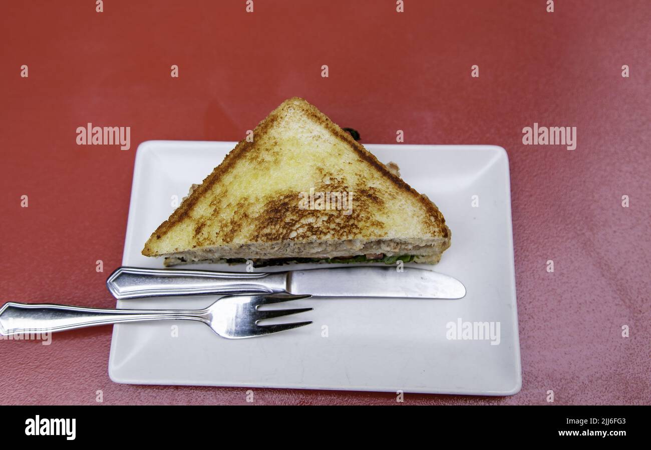 Detail of lunch with toast, healthy food Stock Photo - Alamy