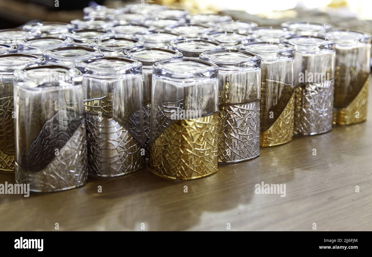 Detail of typical Arab tea glasses Stock Photo - Alamy