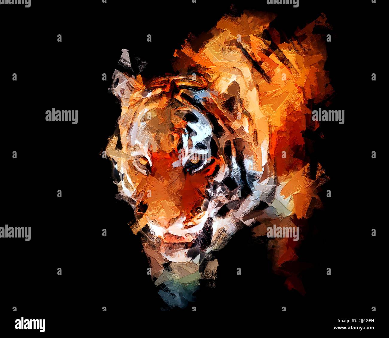 Tiger head painting hi-res stock photography and images - Alamy