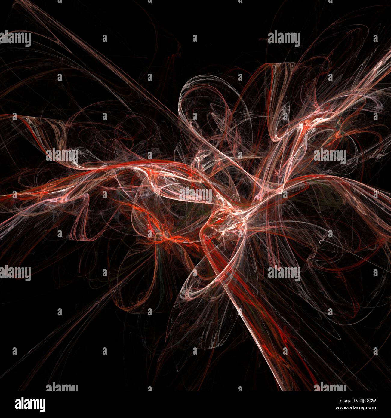 bright abstract linear background, light digital drawing on black ...