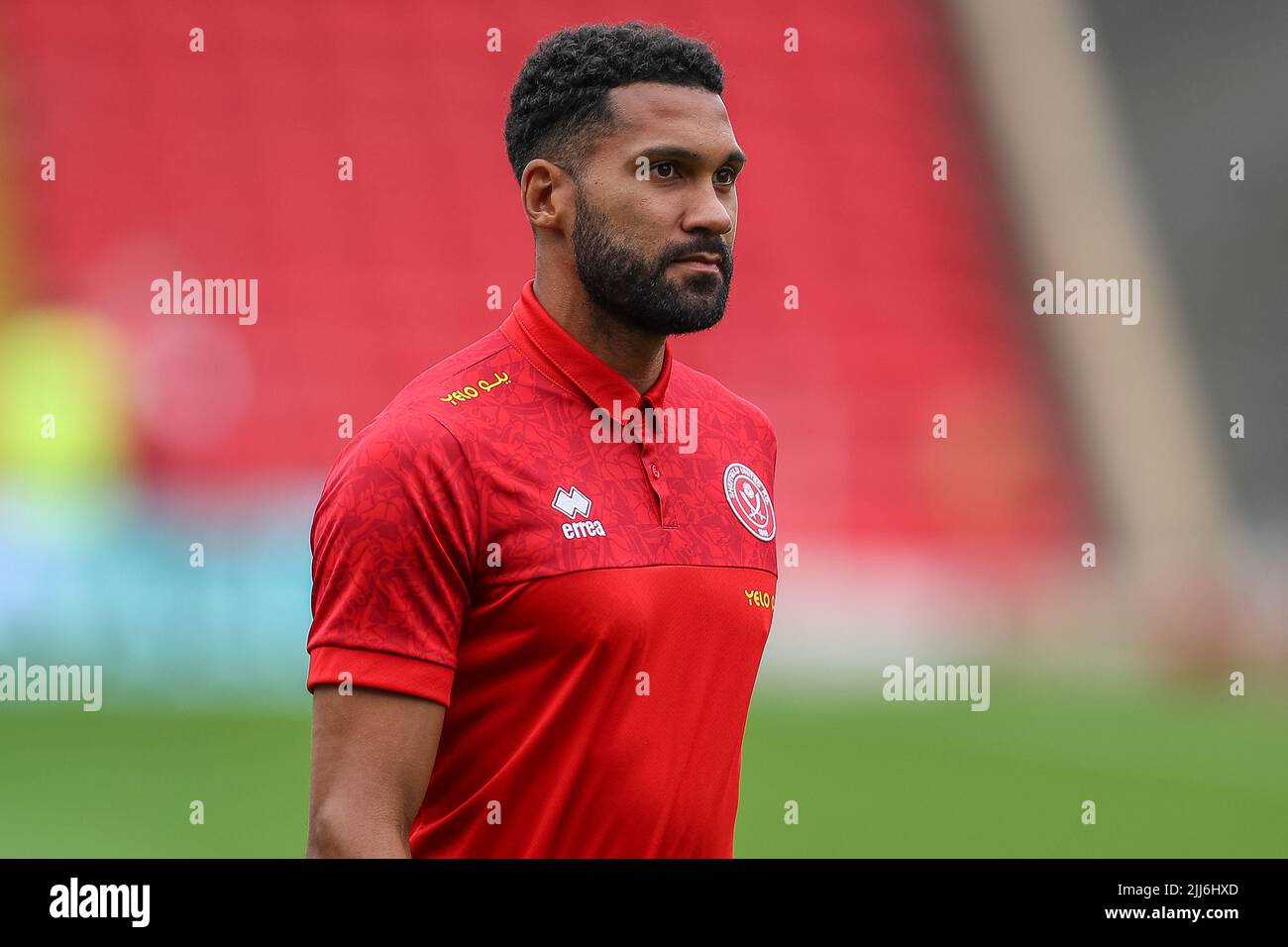 Wes Foderingham #18 of Sheffield United arrives at the game prior to ...