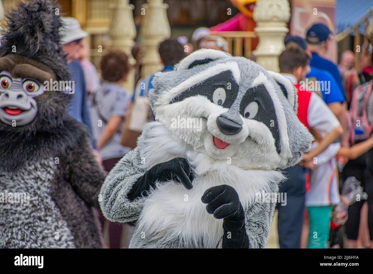 Meeko character in a parade at DIsney Magic Kingdom Stock Photo - Alamy