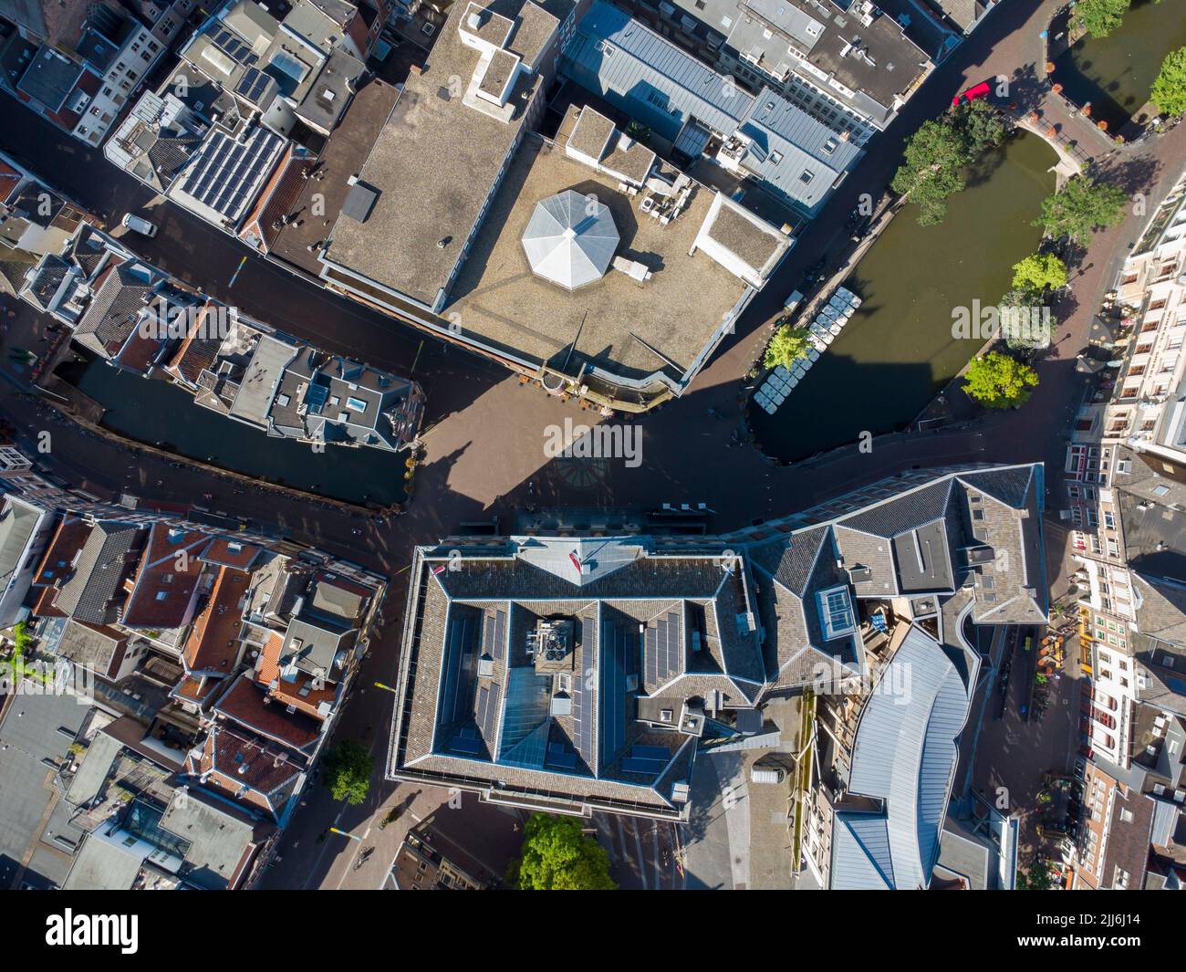 An aerial view of the town with rooftops and streets Stock Photo - Alamy