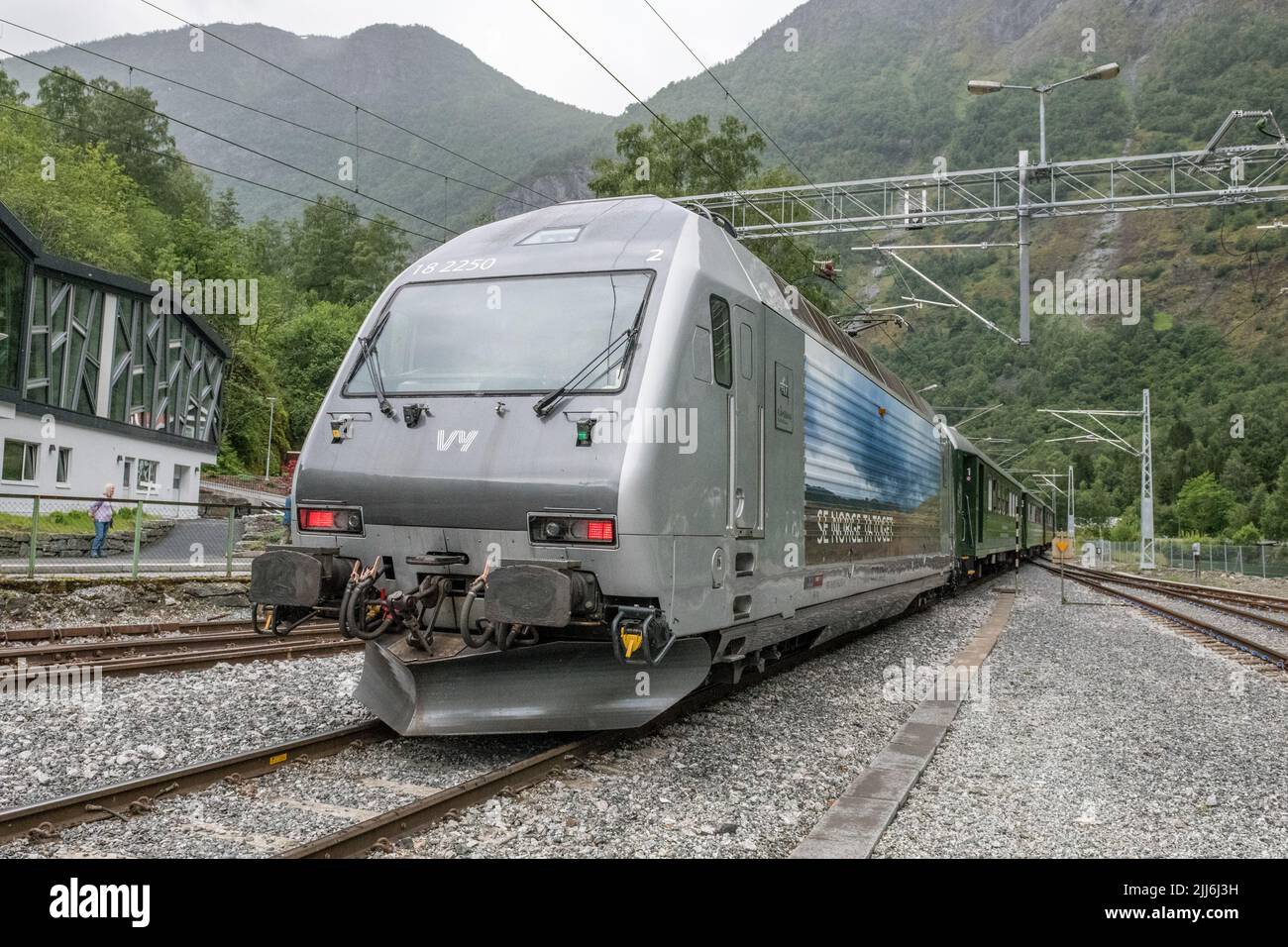 Flam train leaving Flam railway station taking tourist sight -seeing ...