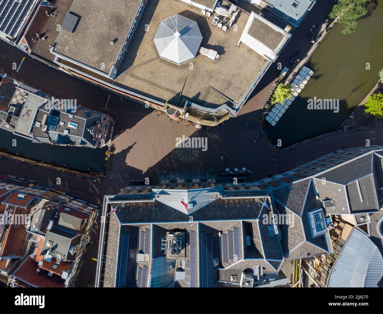 An aerial view of the town with rooftops and streets Stock Photo - Alamy
