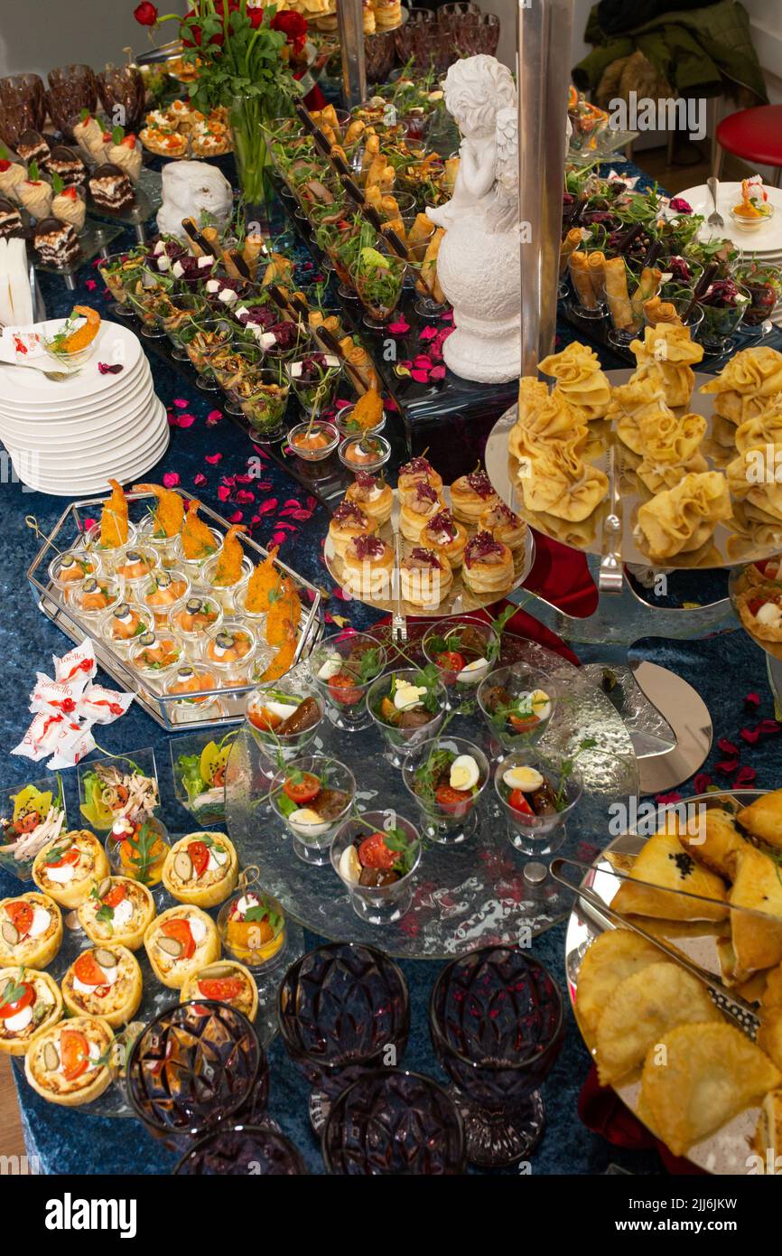 snacks close-up on the buffet table Stock Photo - Alamy