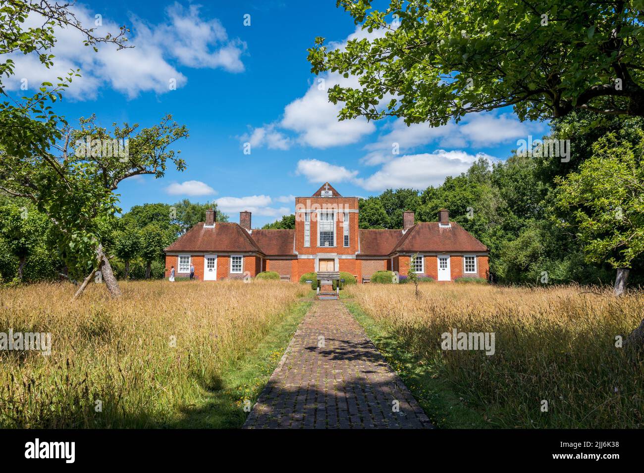 Sandham Memorial Chapel in Burghclere,Hampshire, a red brick building ...