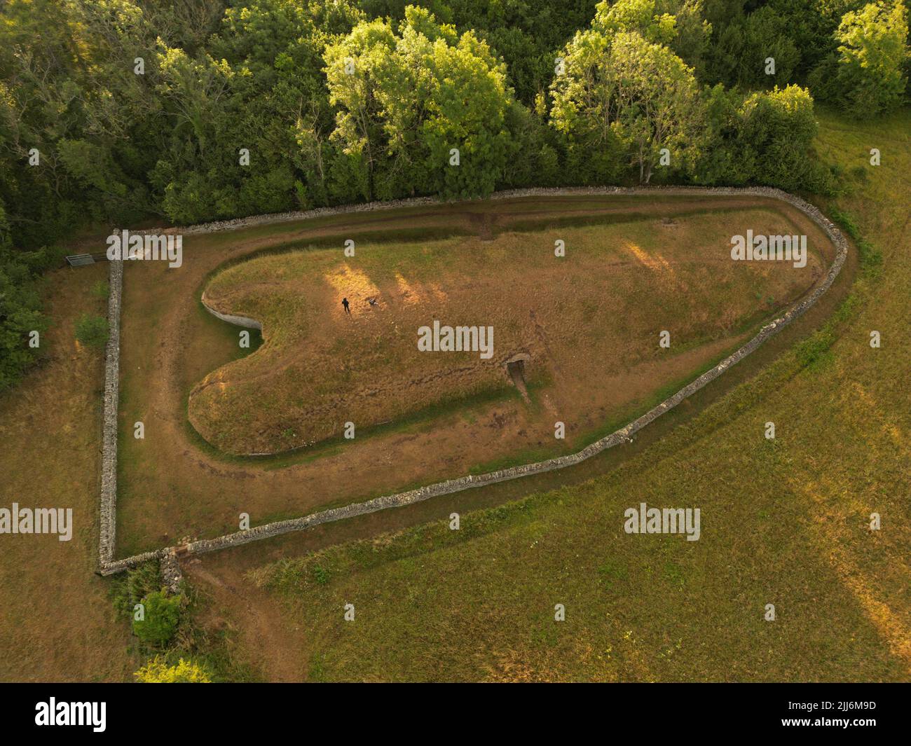 Belas Knap Neolithic Long Barrow Cotswold Severn Cairn Aerial Photo ...