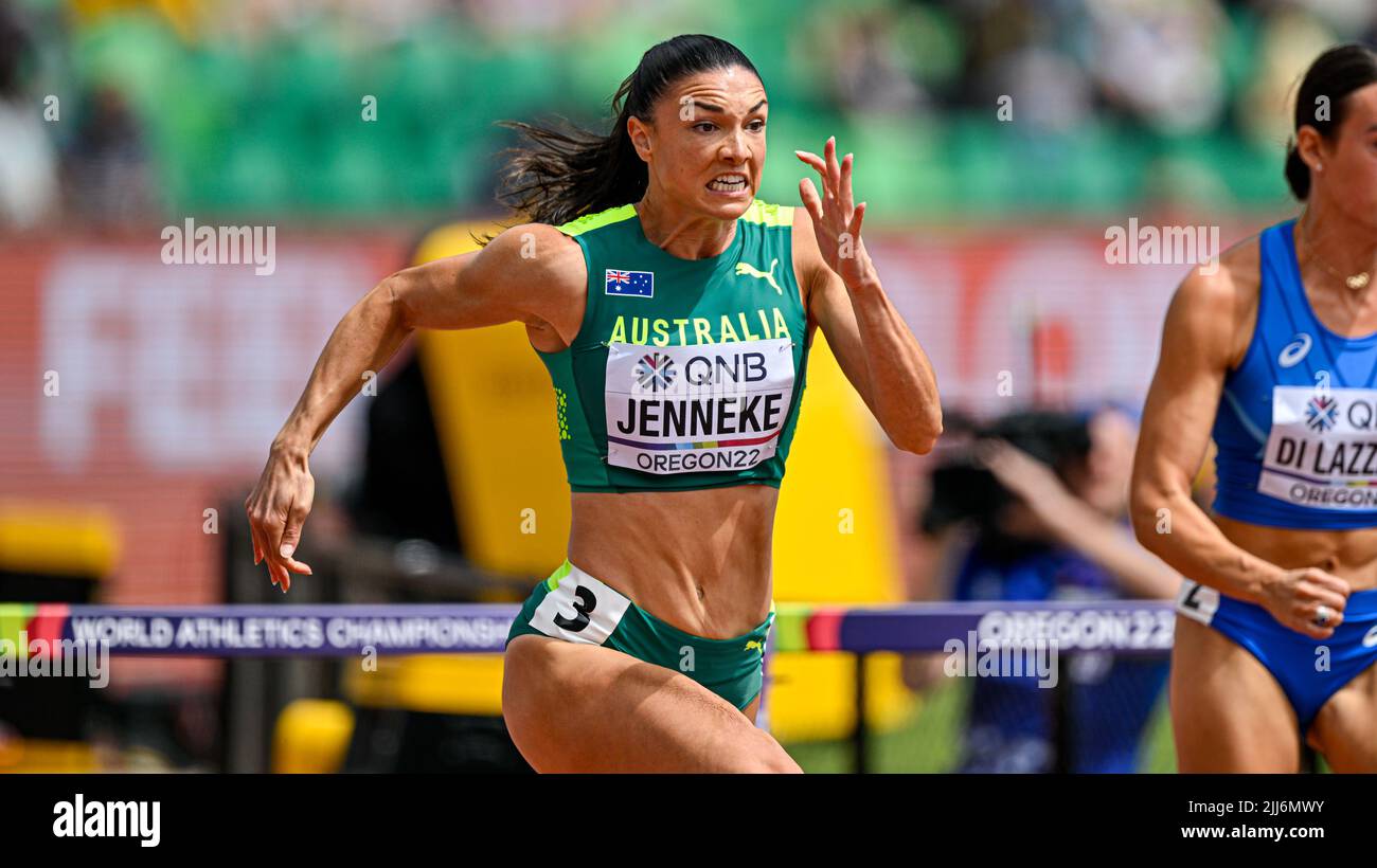 EUGENE, UNITED STATES - JULY 23: Michelle Jenneke of Australia ...