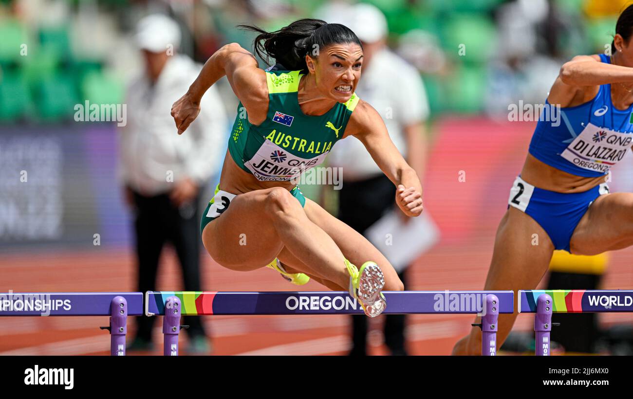 EUGENE, UNITED STATES - JULY 23: Michelle Jenneke of Australia ...
