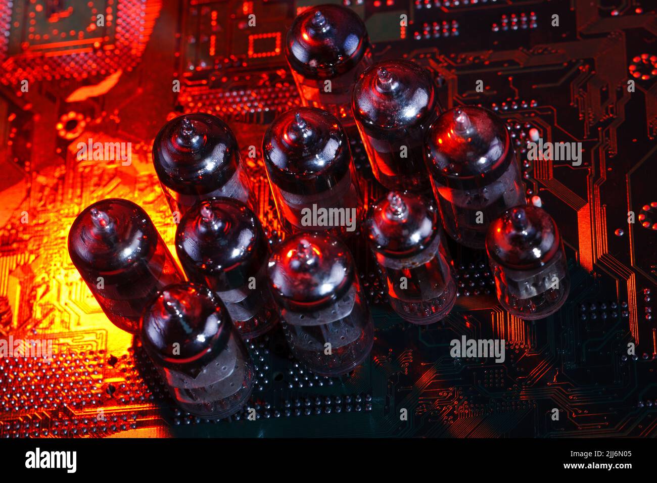Electronic vacuum tube on circuit board Stock Photo - Alamy