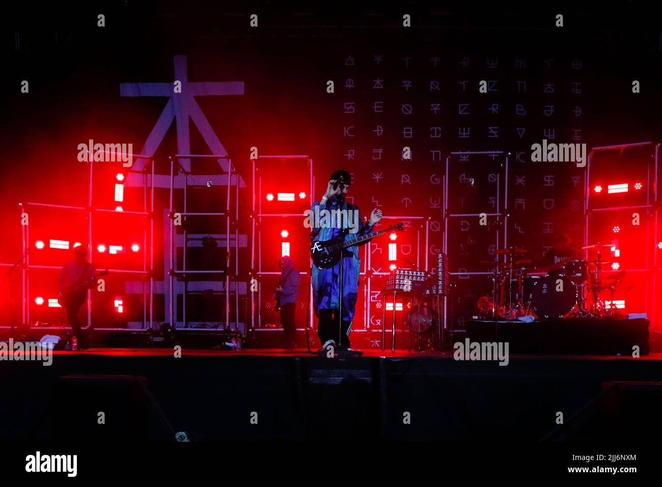 Kasabian play the Sarah Nulty main stage at Tramlines Festival Stock ...