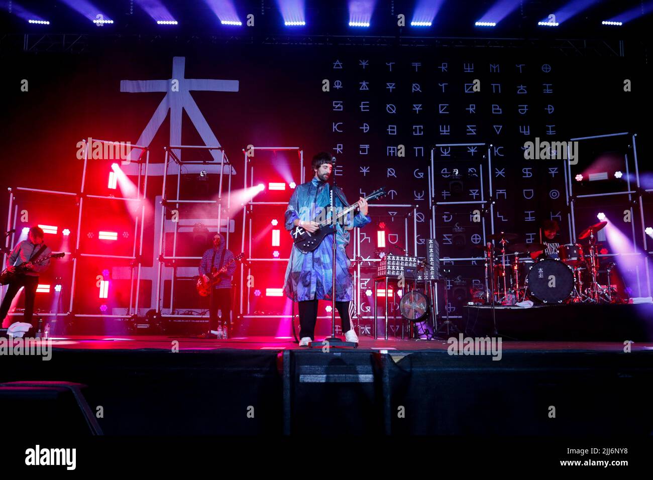 Kasabian play the Sarah Nulty main stage at Tramlines Festival Stock ...