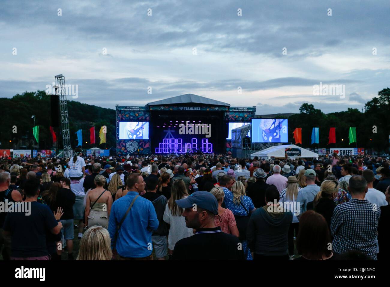 Kasabian play the Sarah Nulty main stage at Tramlines Festival Stock ...