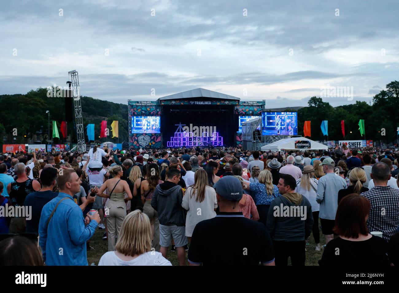 Kasabian play the Sarah Nulty main stage at Tramlines Festival Stock ...