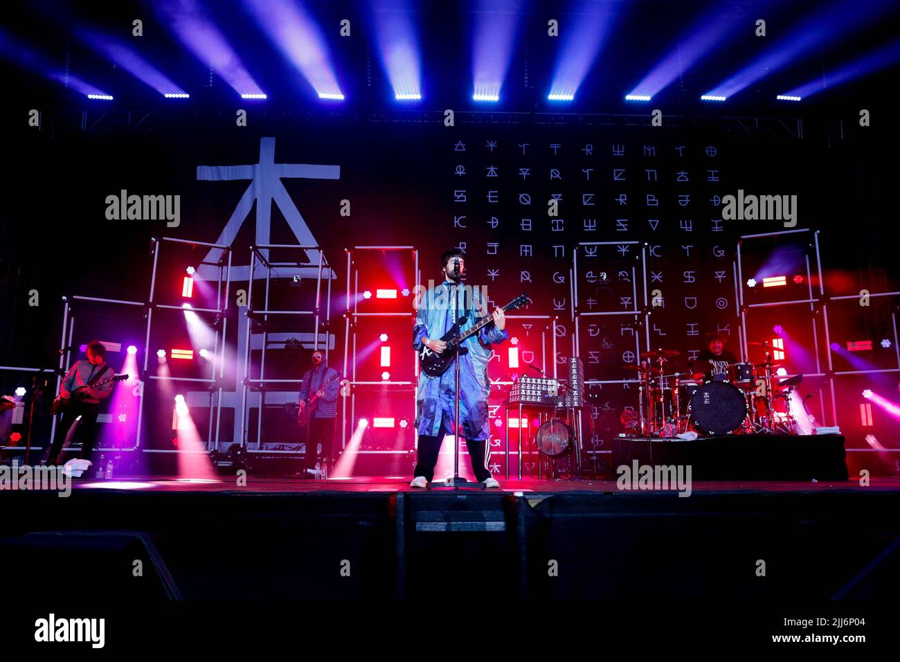 Kasabian play the Sarah Nulty main stage at Tramlines Festival Stock ...