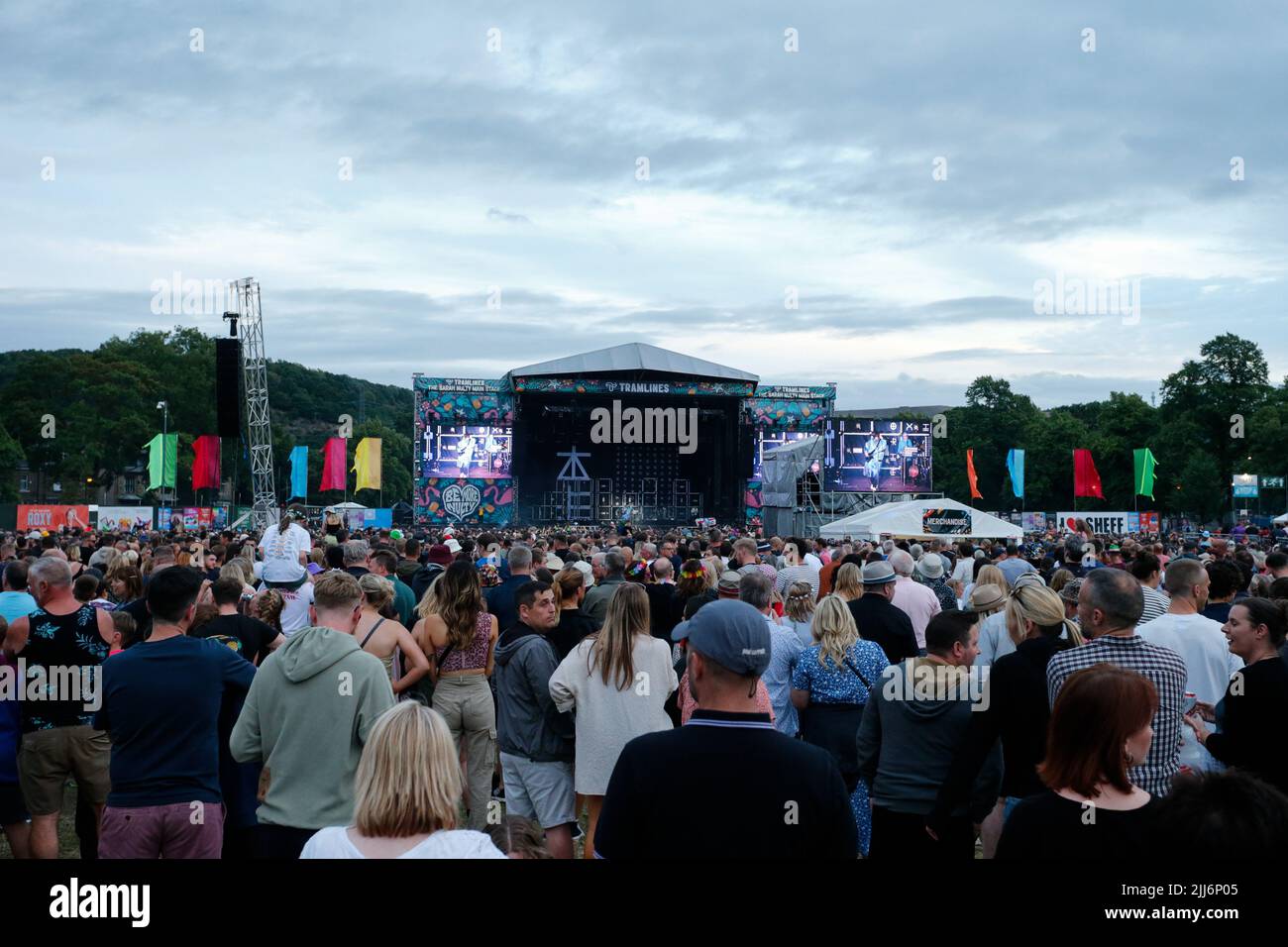 Kasabian play the Sarah Nulty main stage at Tramlines Festival Stock ...