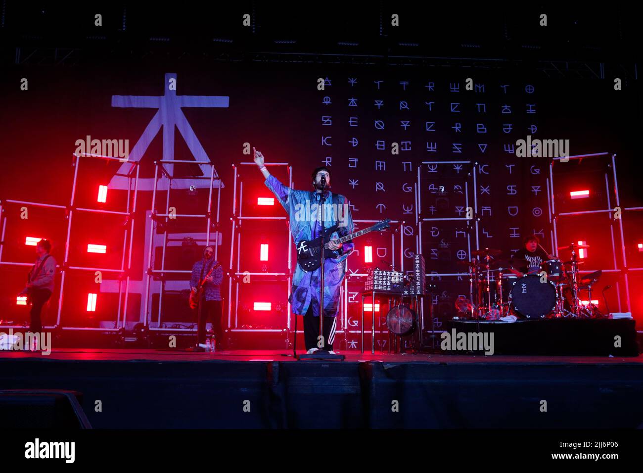 Kasabian play the Sarah Nulty main stage at Tramlines Festival Stock ...