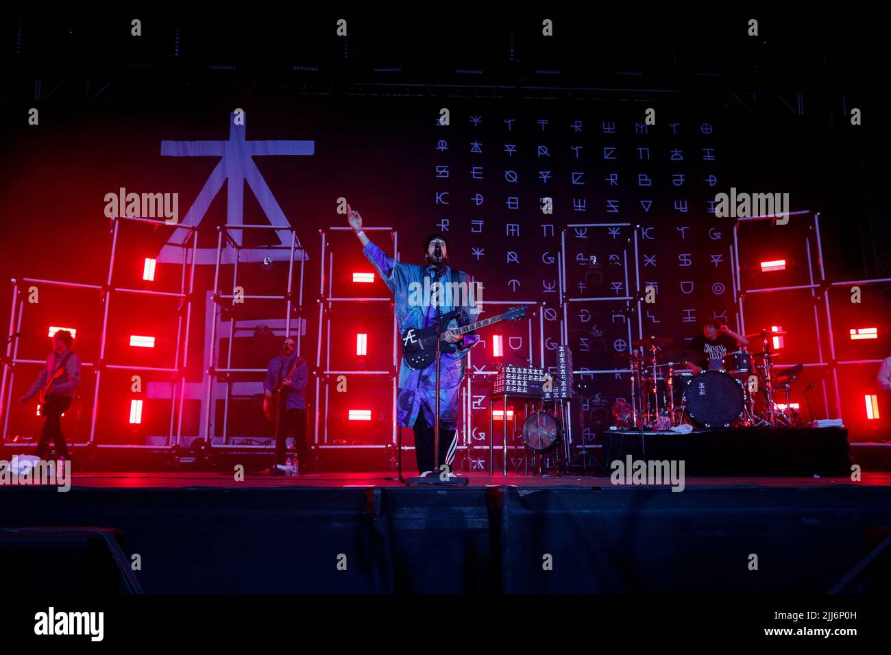 Kasabian play the Sarah Nulty main stage at Tramlines Festival Stock ...