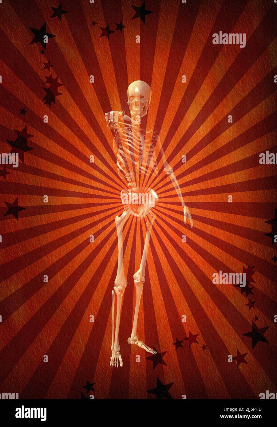 Skeleton in pop art. 3D rendering Stock Photo - Alamy