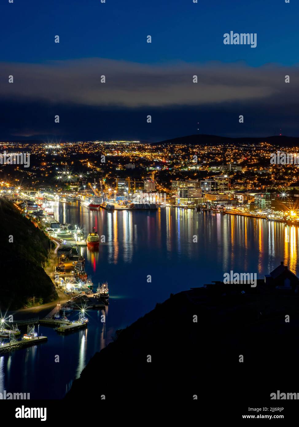A night view of Newfoundland city in Canada Stock Photo - Alamy