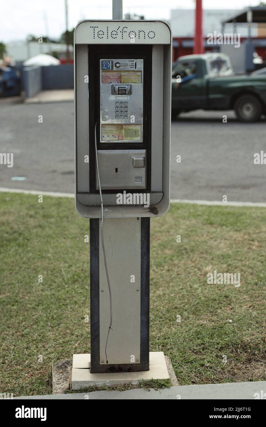 Old public phone booth hi-res stock photography and images - Alamy