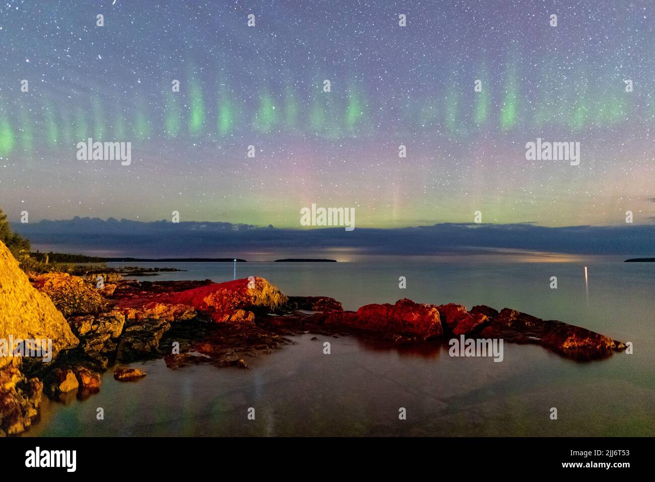 The magnificent night of the northern light Stock Photo - Alamy