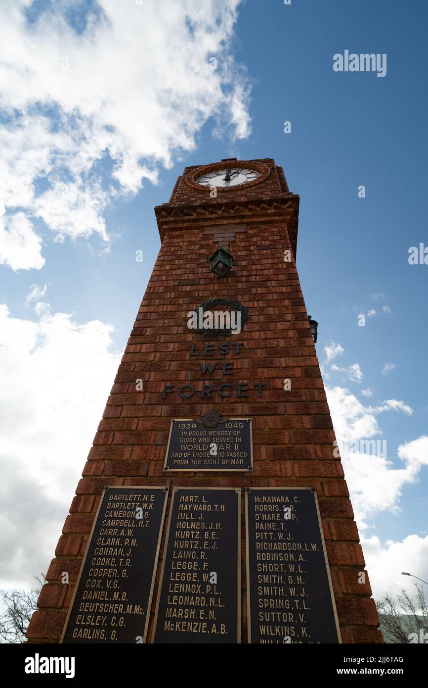 A clock tower of a rural township in the Mudgee wine region Stock Photo ...