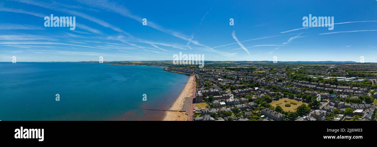 Aerial panoramic photo of Portobello Beach Edinburgh Scotland UK Stock ...